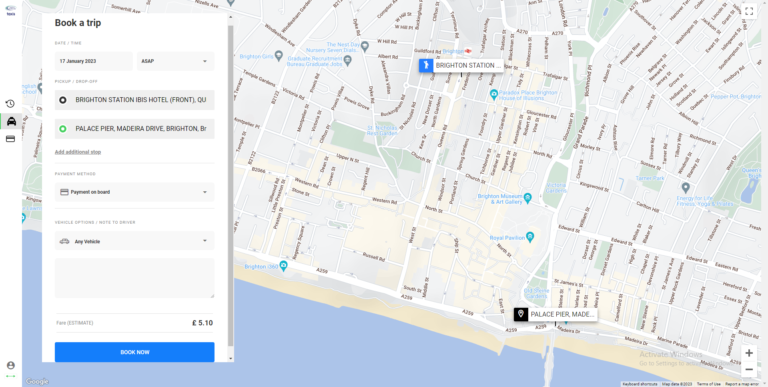 Online Booking | Brighton Taxis | Radio Cabs Web Booker