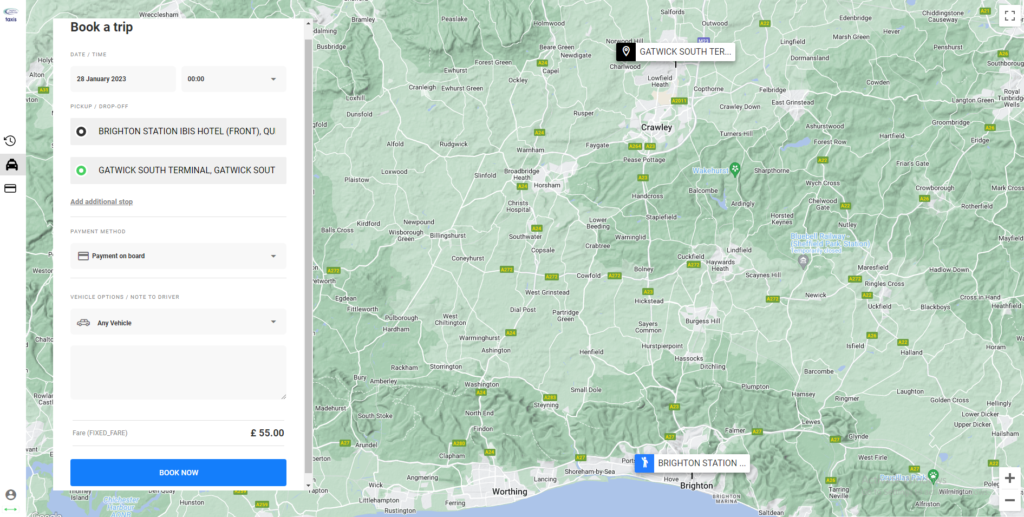 Online Booking | Brighton Taxis | Radio Cabs Web Booker